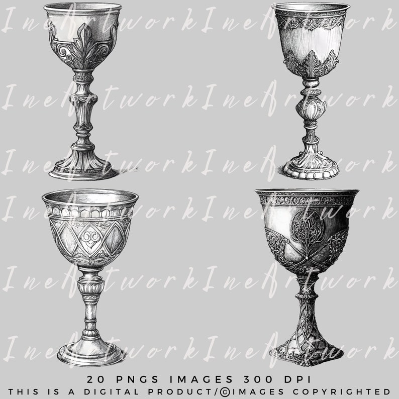Black and White Chalice Pencil Sketch Chalice Clipart Religious Clipart ...