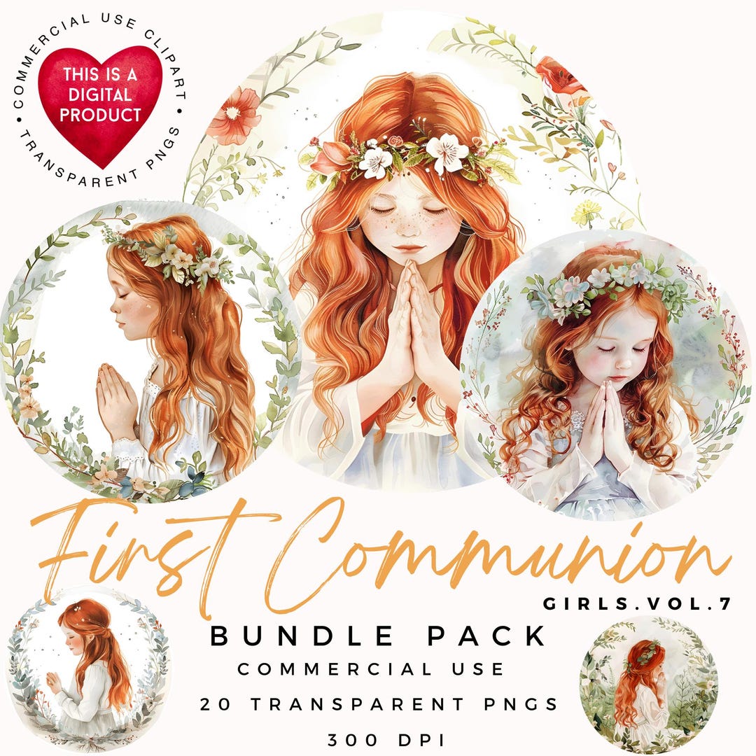 First Communion Girls Clipart Religious Clipart Holy Communion High ...