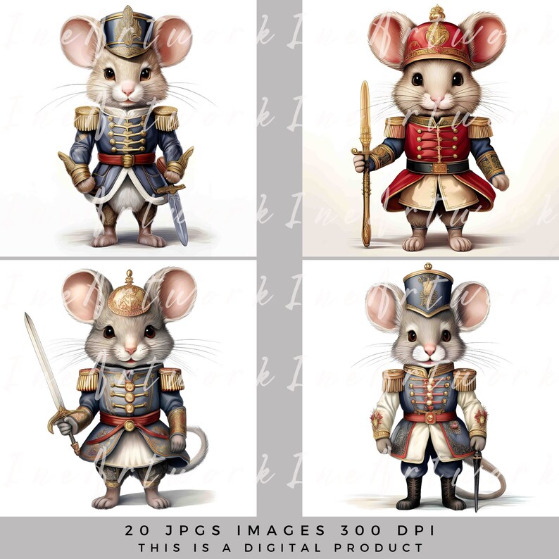 Mouse Nutcracker Clipart: Christmas JPG Bundle (digital Download) - Etsy