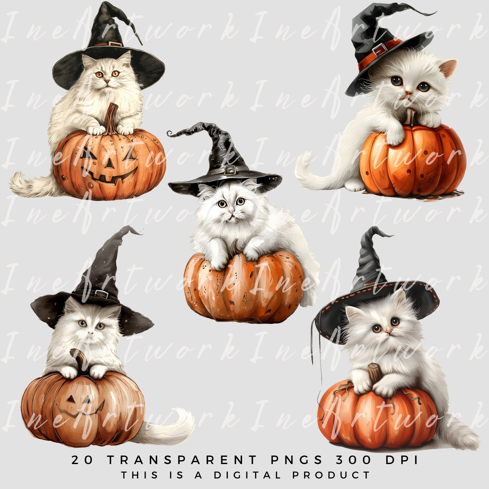 Wizard Kitten Clipart: Halloween PNG Bundle (digital Download) - Etsy