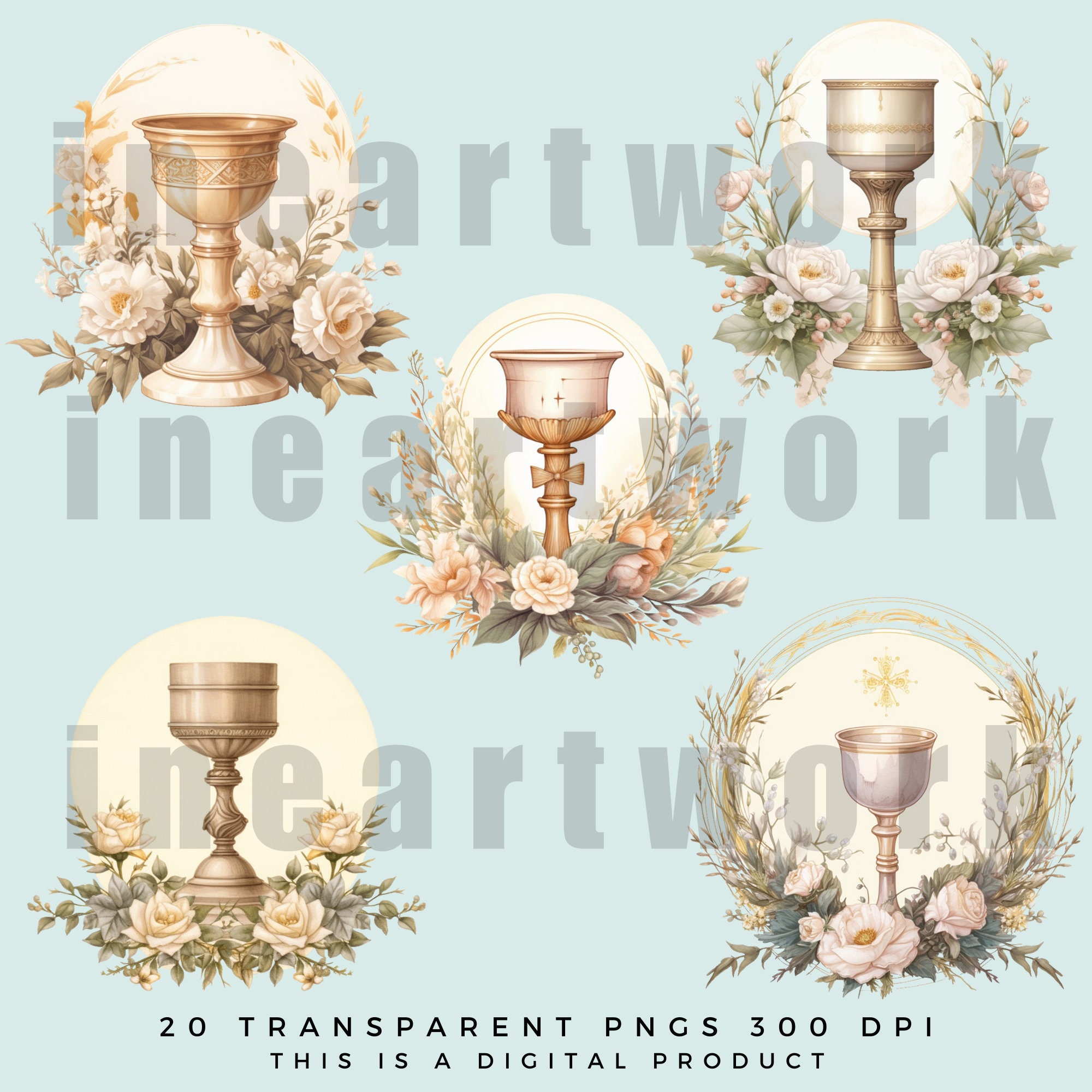 Holy Chalice Clipart First Communion Watercolor Religious Clipart Caliz ...