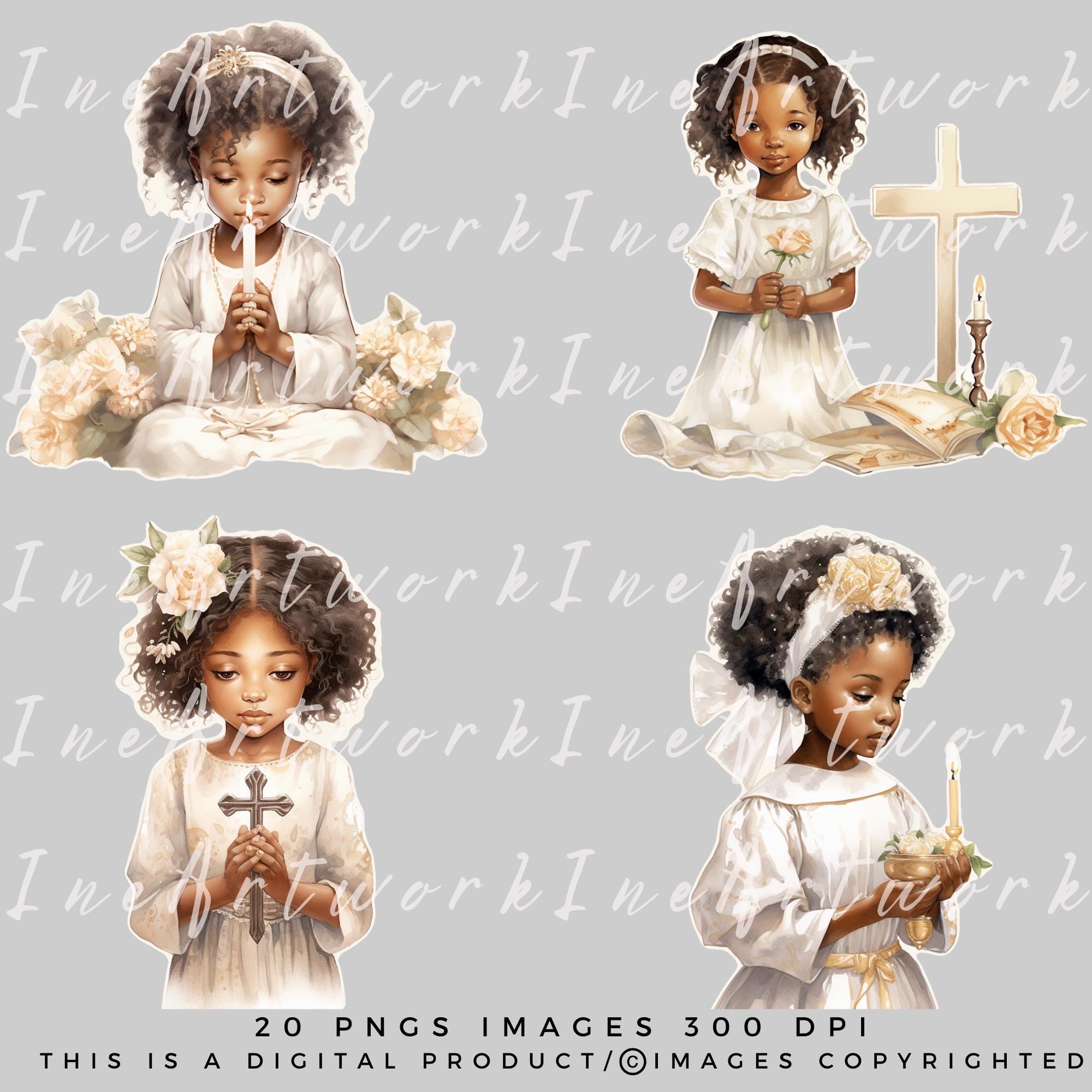 Black Girls First Communion Clipart | Religious Clipart |holy Communion ...
