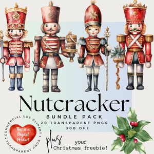 Nutcracker Clipart Christmas Clip Art Watecolor Clip Art for - Etsy