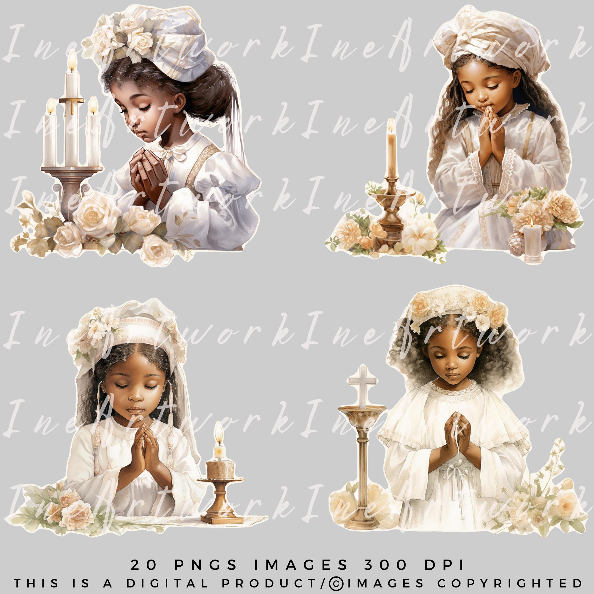 Black Girls First Communion Clipart | Religious Clipart |holy Communion ...