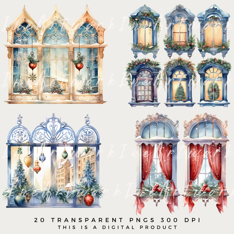 Christmas Windows Clipart | Christmas Clip Art | Christmas Windows PNG ...