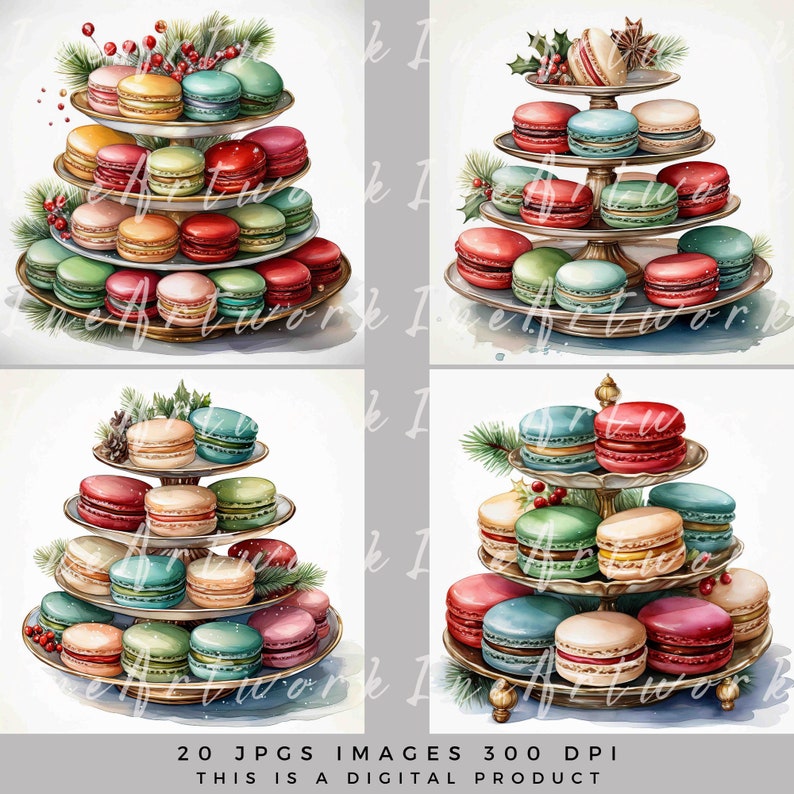 Christmas Macarons Clipart | Christmas Clipart | Food Clipart | High ...