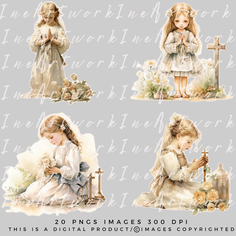 First Communion Girls Clipart | Religious Clipart | Holy Communion ...