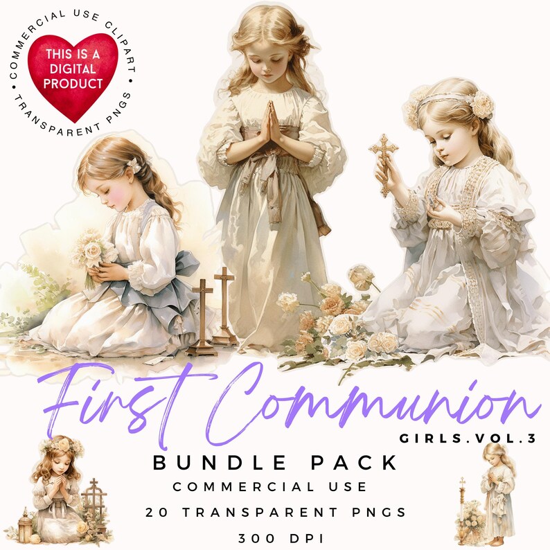 First Communion Girls Clipart | Religious Clipart | Holy Communion ...