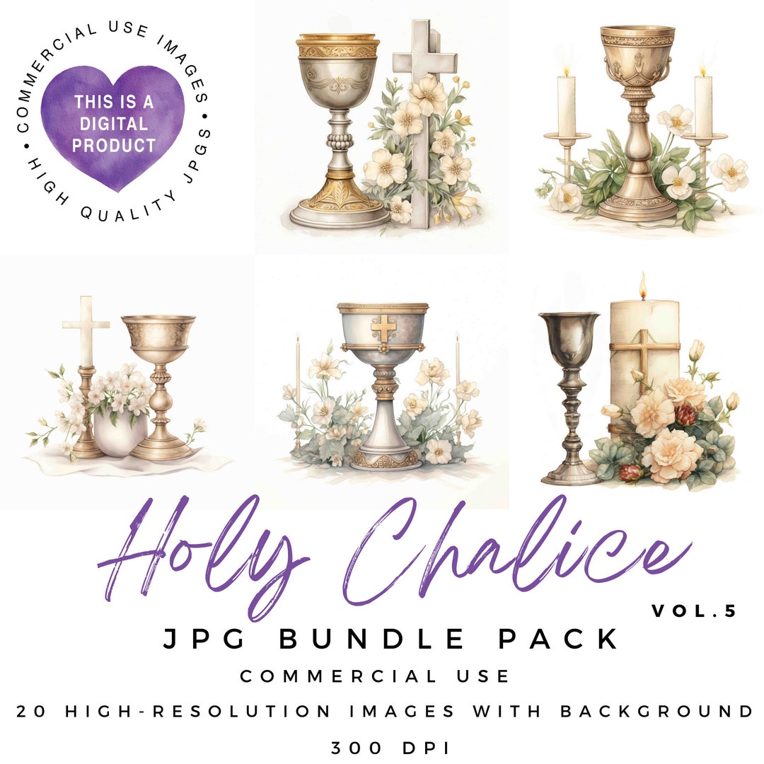 Holy Chalice Clipart | Religious Clipart | First Communion | Golden ...