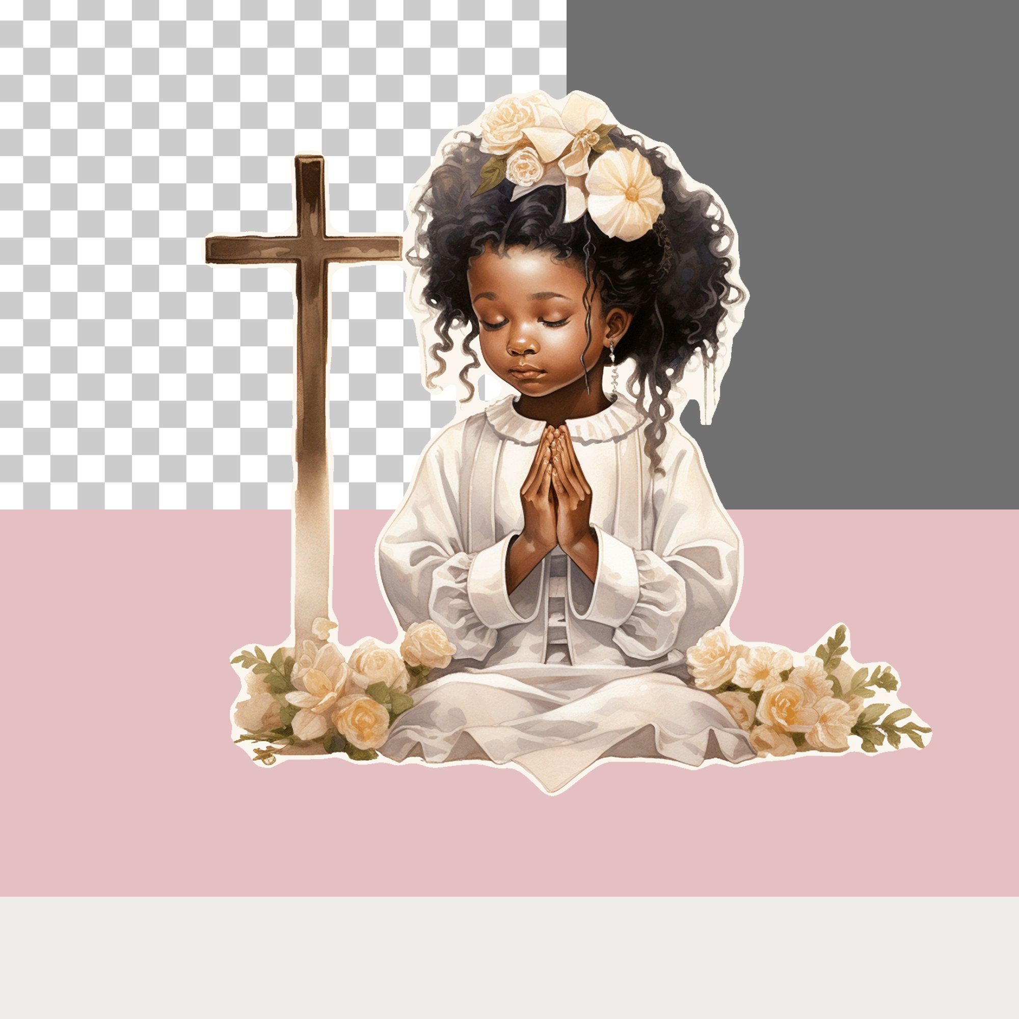 Black Girls First Communion Png First Communion Gift Girl Afro Girls ...