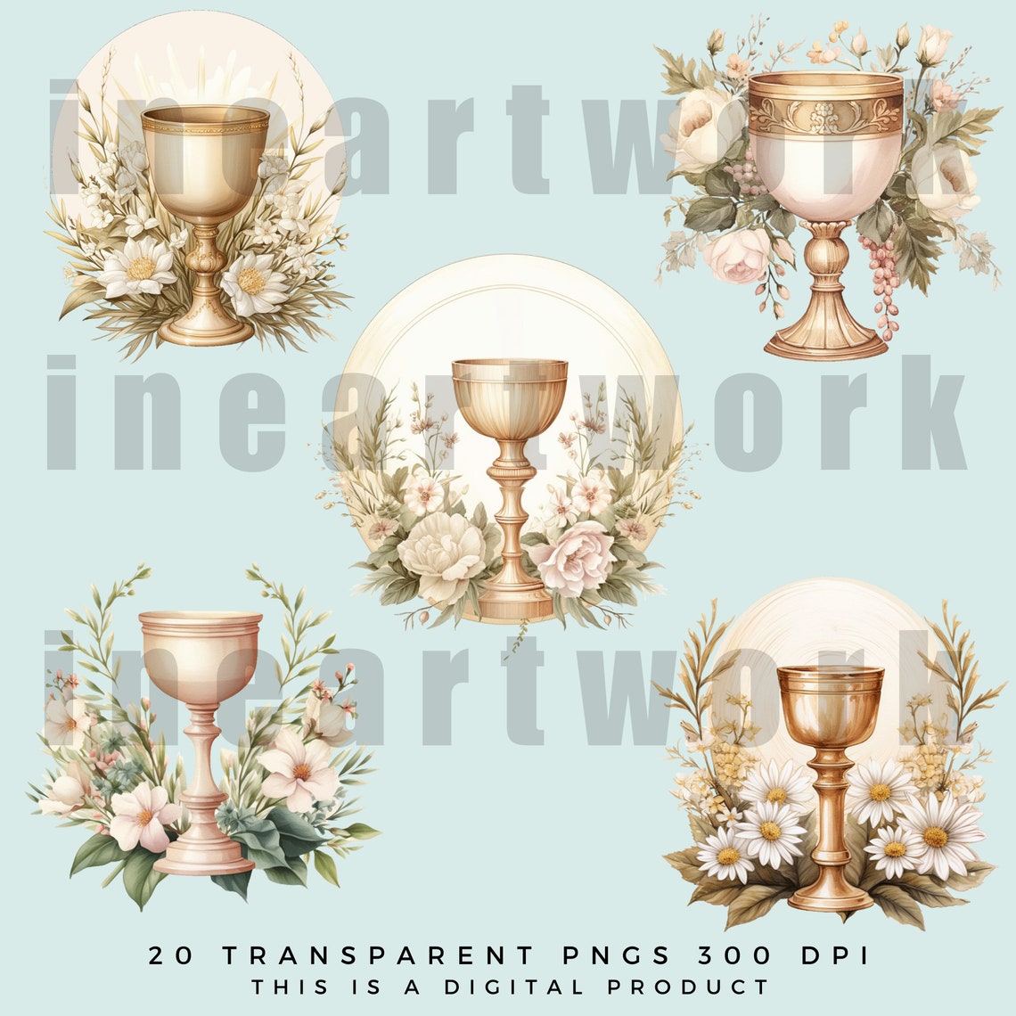 Holy Chalice Clipart First Communion Watercolor Religious Clipart Caliz ...
