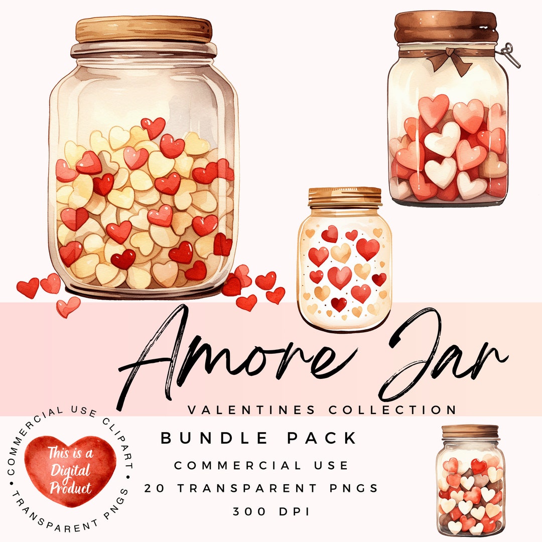 Heart Jar Clipart | Valentine's Day Clipart | High Quality Pngs ...