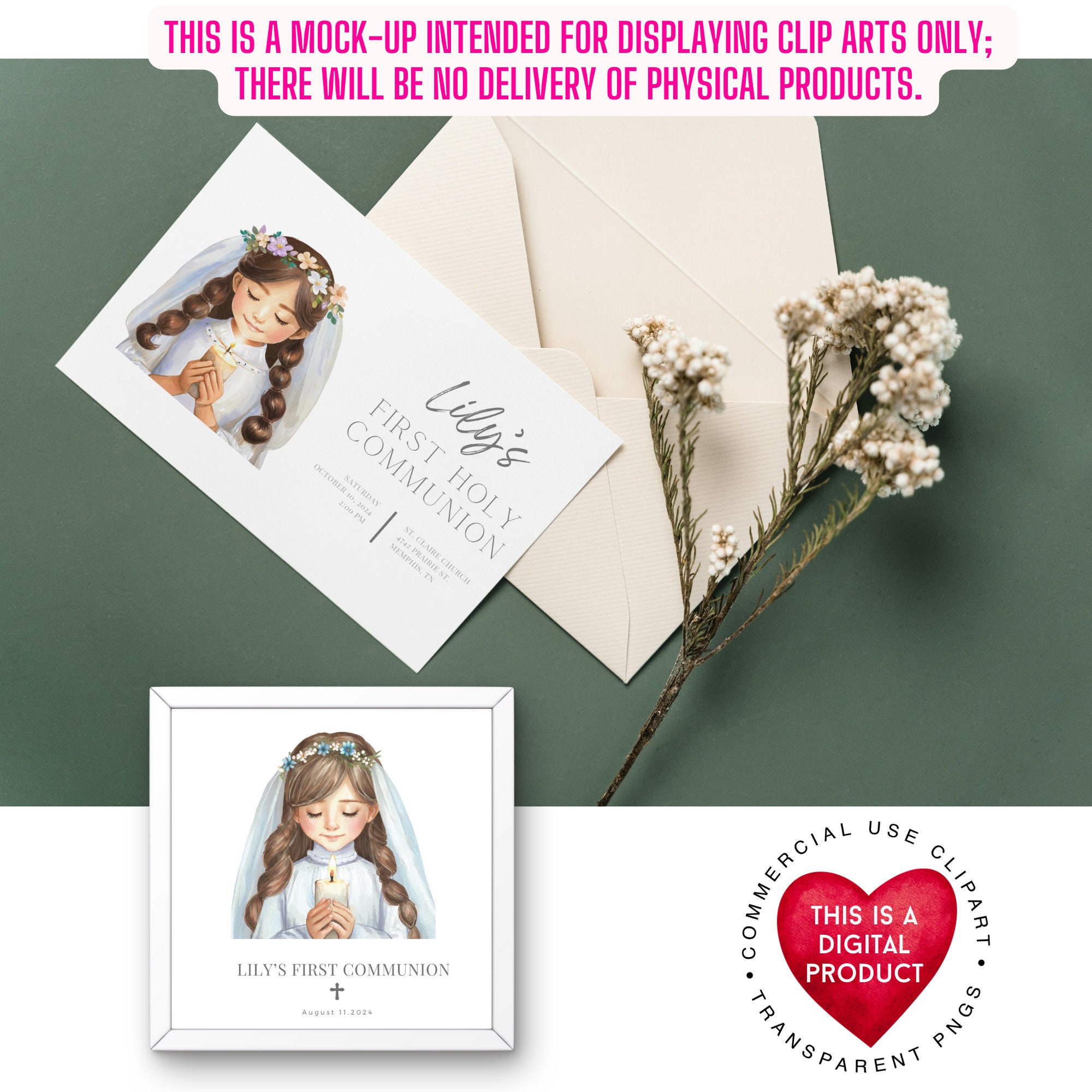 First Communion Girls Clipart Religious Clipart Communion PNG Praying ...