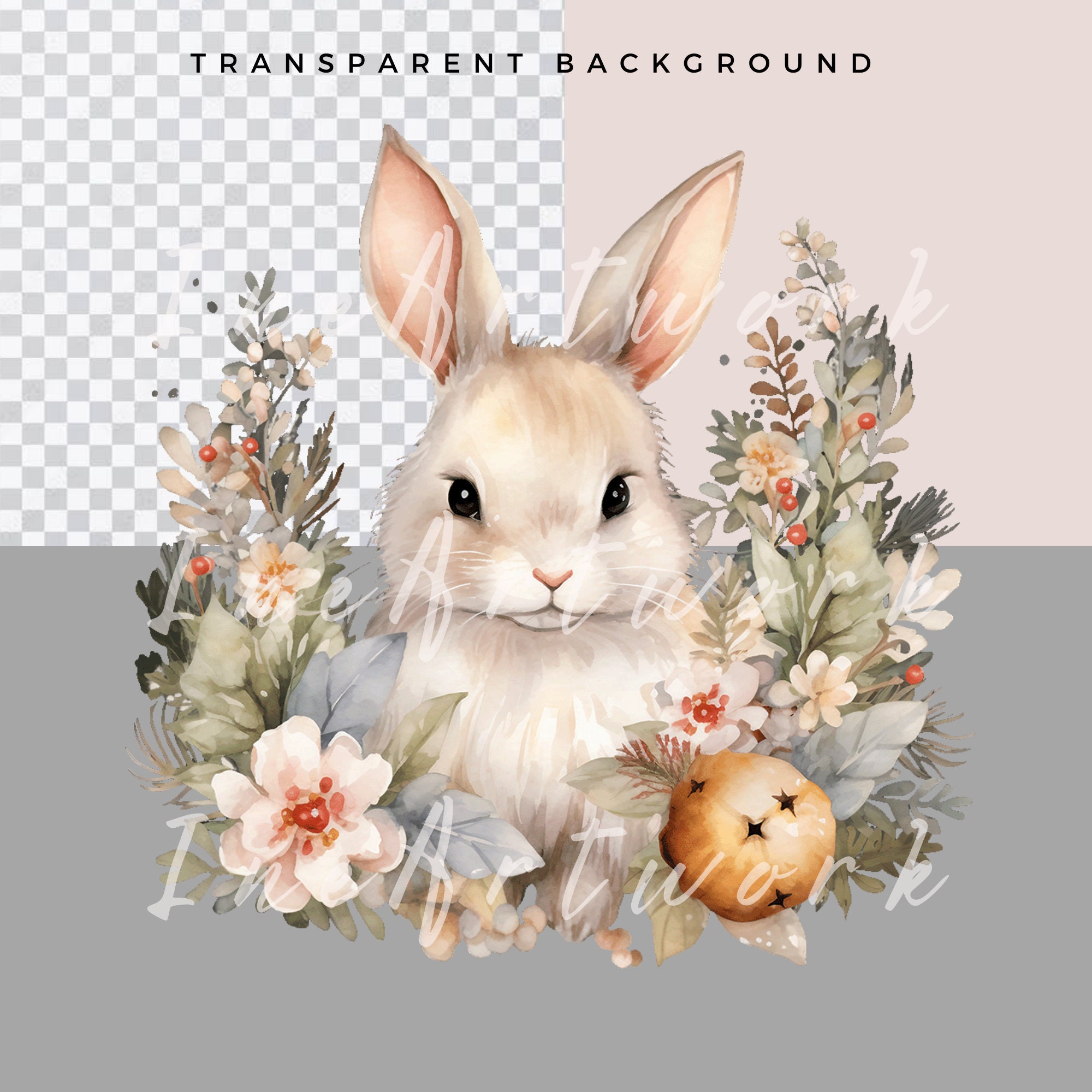 Watercolor Christmas Animals Clipart: PNG Bundle for Junk Journals ...