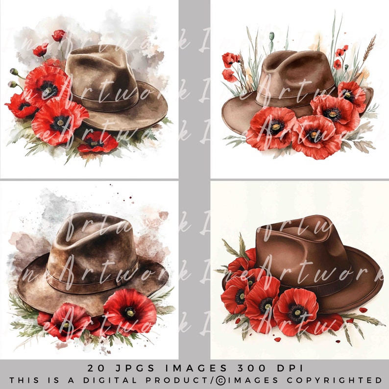 Anzac Slouch Hat Clipart | Memorial Clipart | Veterans Day | Anzac Day ...