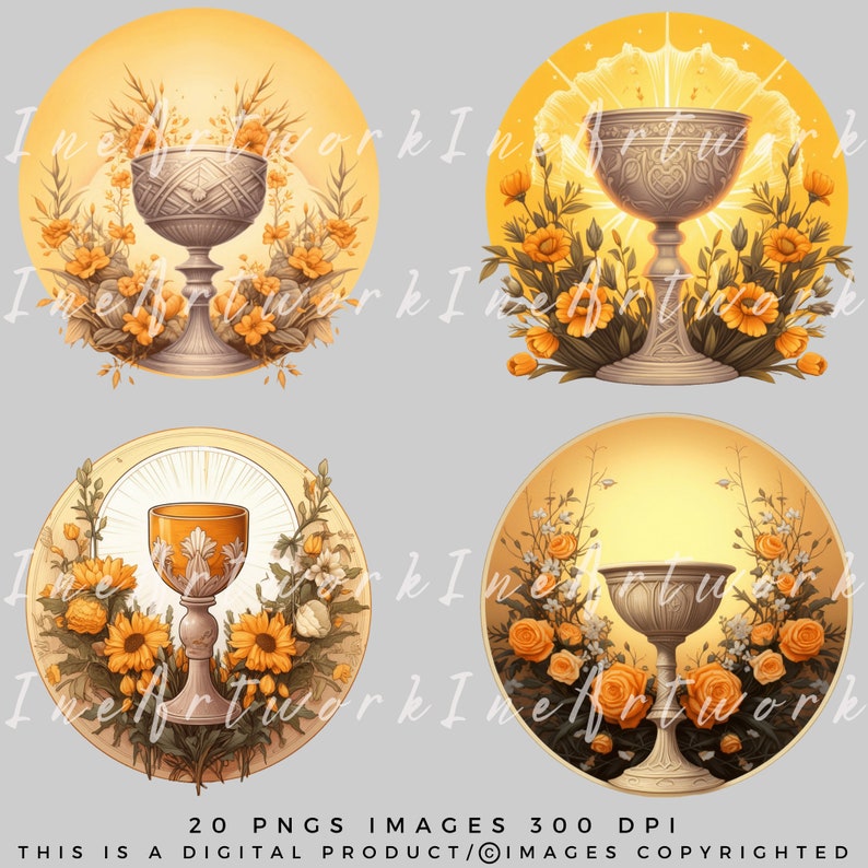 Holy Chalice Watercolor Clipart: First Communion Pngs (digital Download ...
