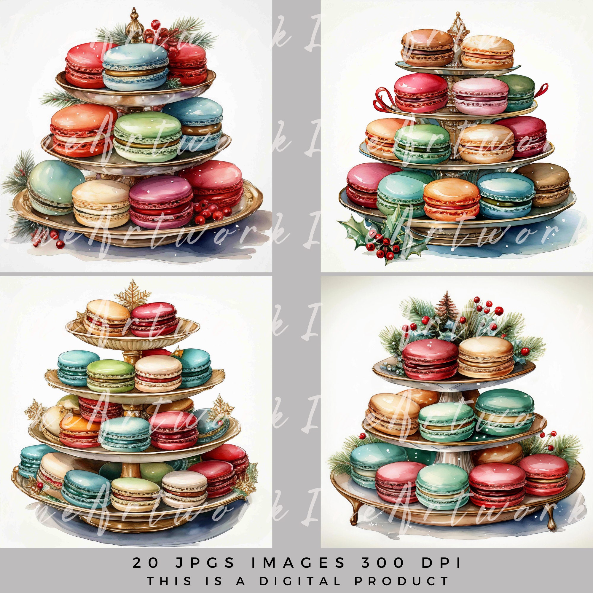 Christmas Macarons Clipart | Christmas Clipart | Food Clipart | High ...
