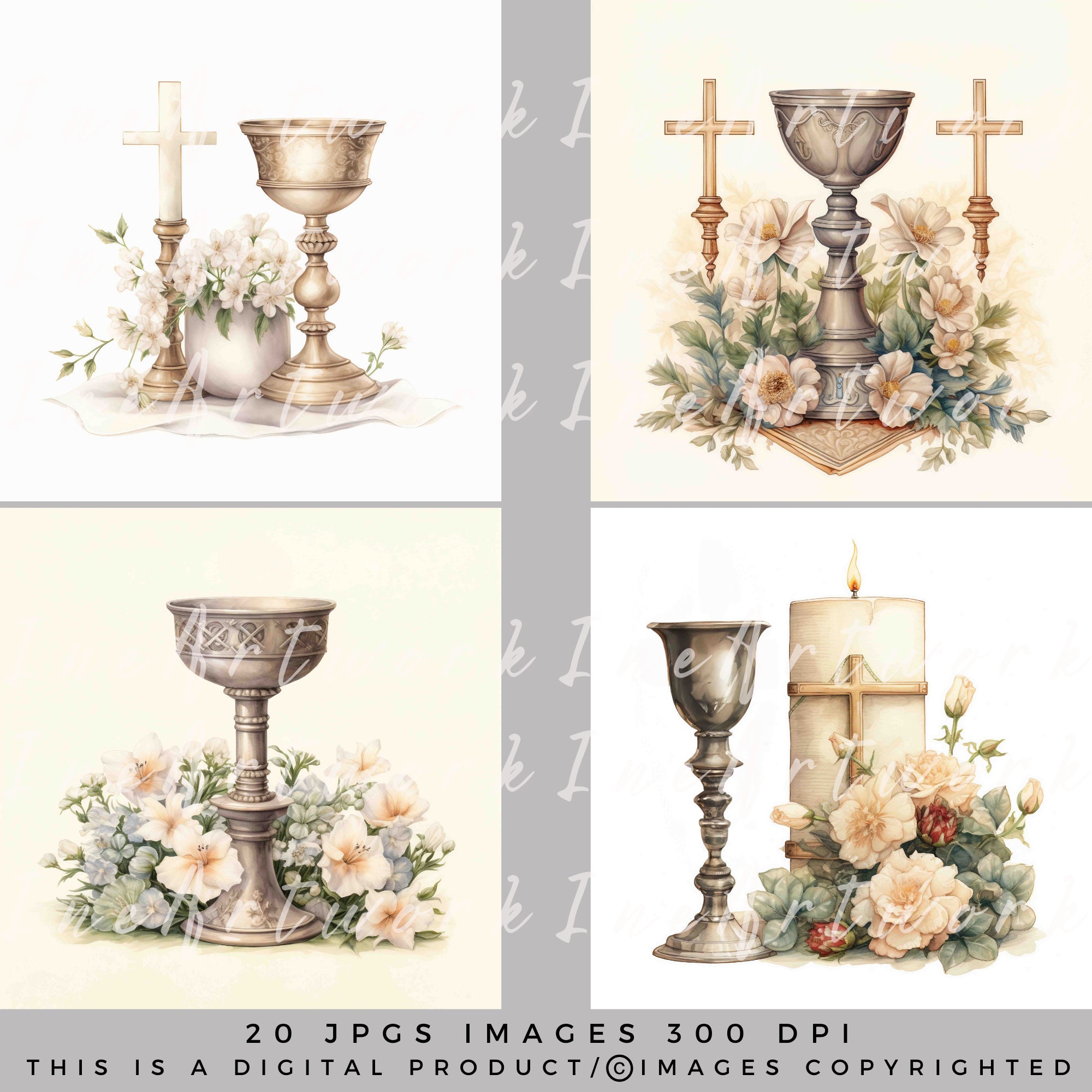Holy Chalice Clipart | Religious Clipart | First Communion | Golden ...