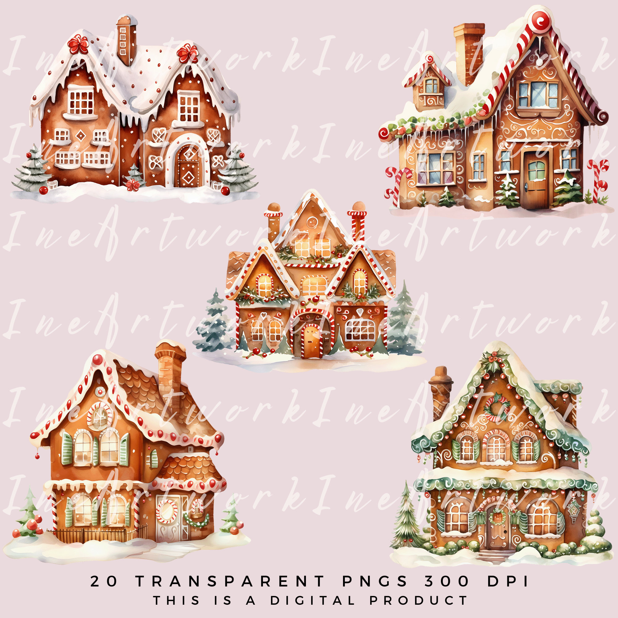 Gingerbread House Clip Art | Christmas Clipart | Gingerbread Clipart ...