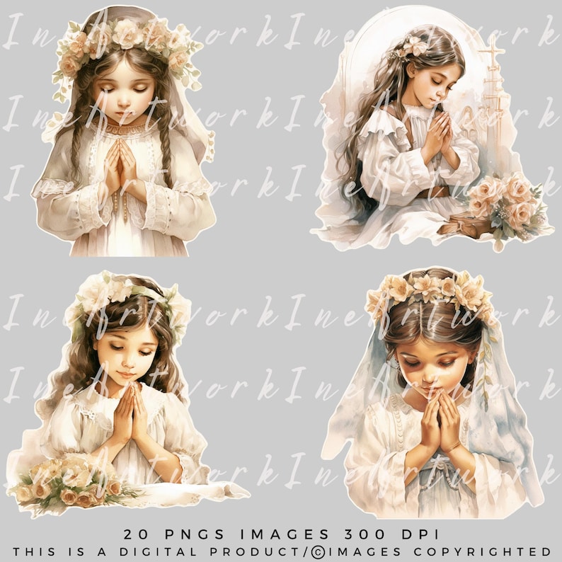 First Communion Girls Clipart | Religious Clipart | Holy Communion ...