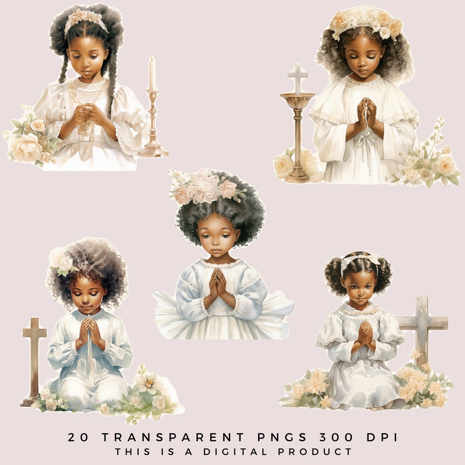 Black Girls First Communion Png First Communion Gift Girl Afro Girls ...