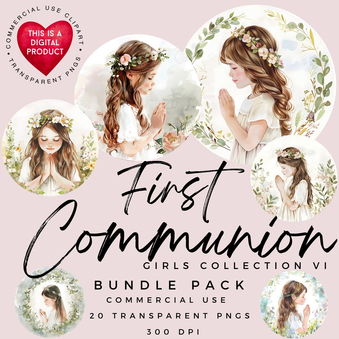 First Communion Girls Girl Praying Religious Clipart Primera Comunion ...