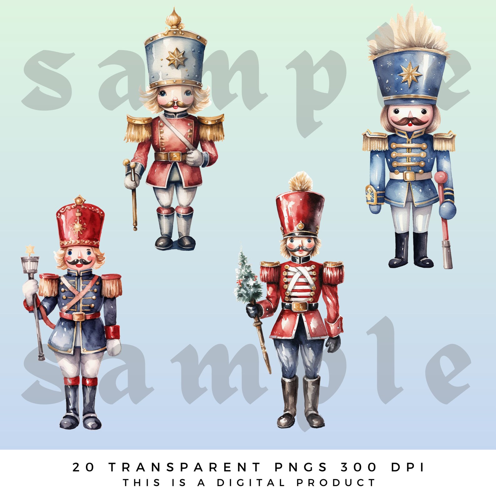 Nutcracker Clipart Christmas Clip Art Watecolor Clip Art for - Etsy