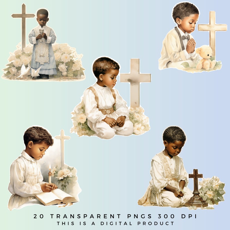First Communion Boy Clipart Watercolor First Communion Religious ...