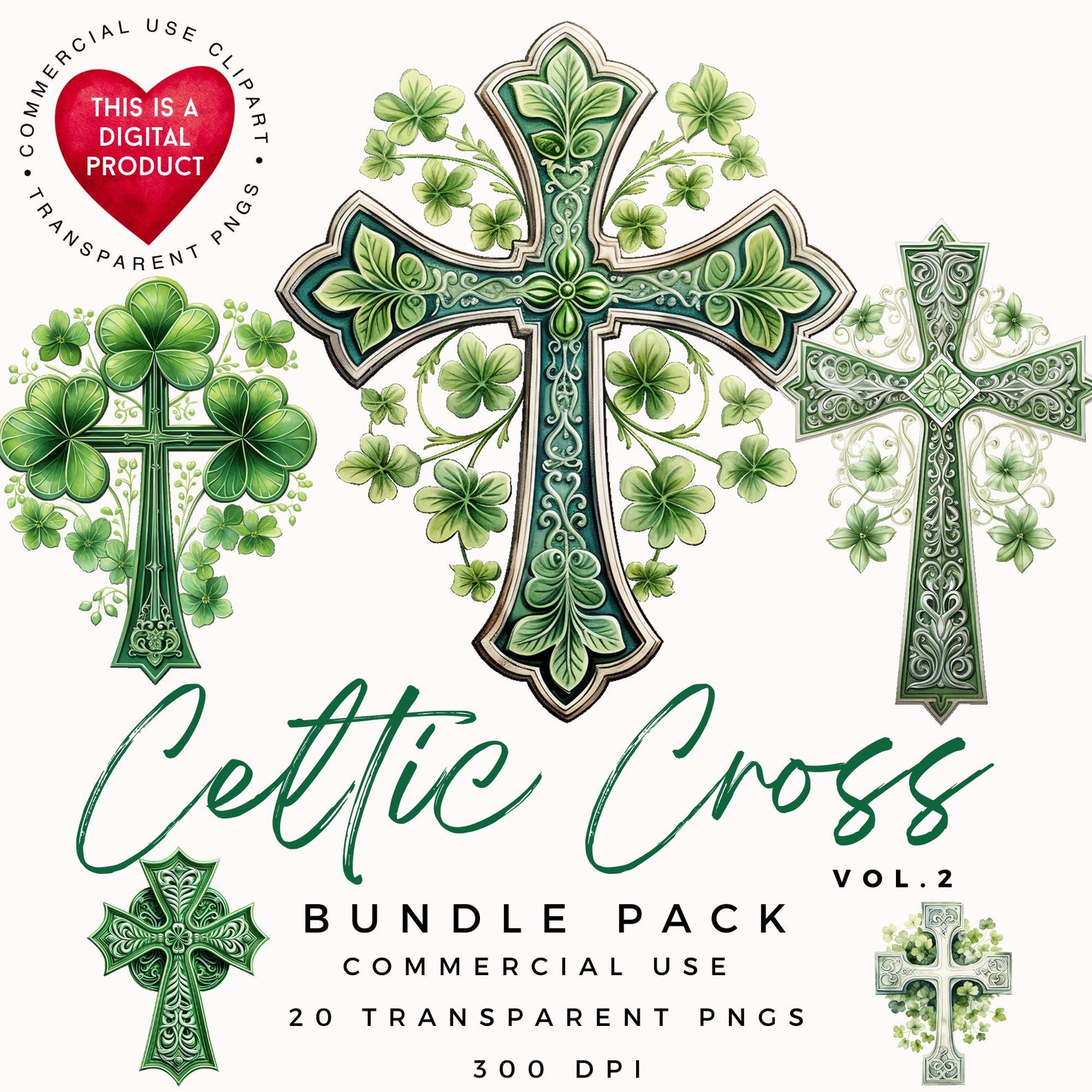 Celtic Cross Clipart| Green Irish | St Patrick's Day |religious Clipart ...