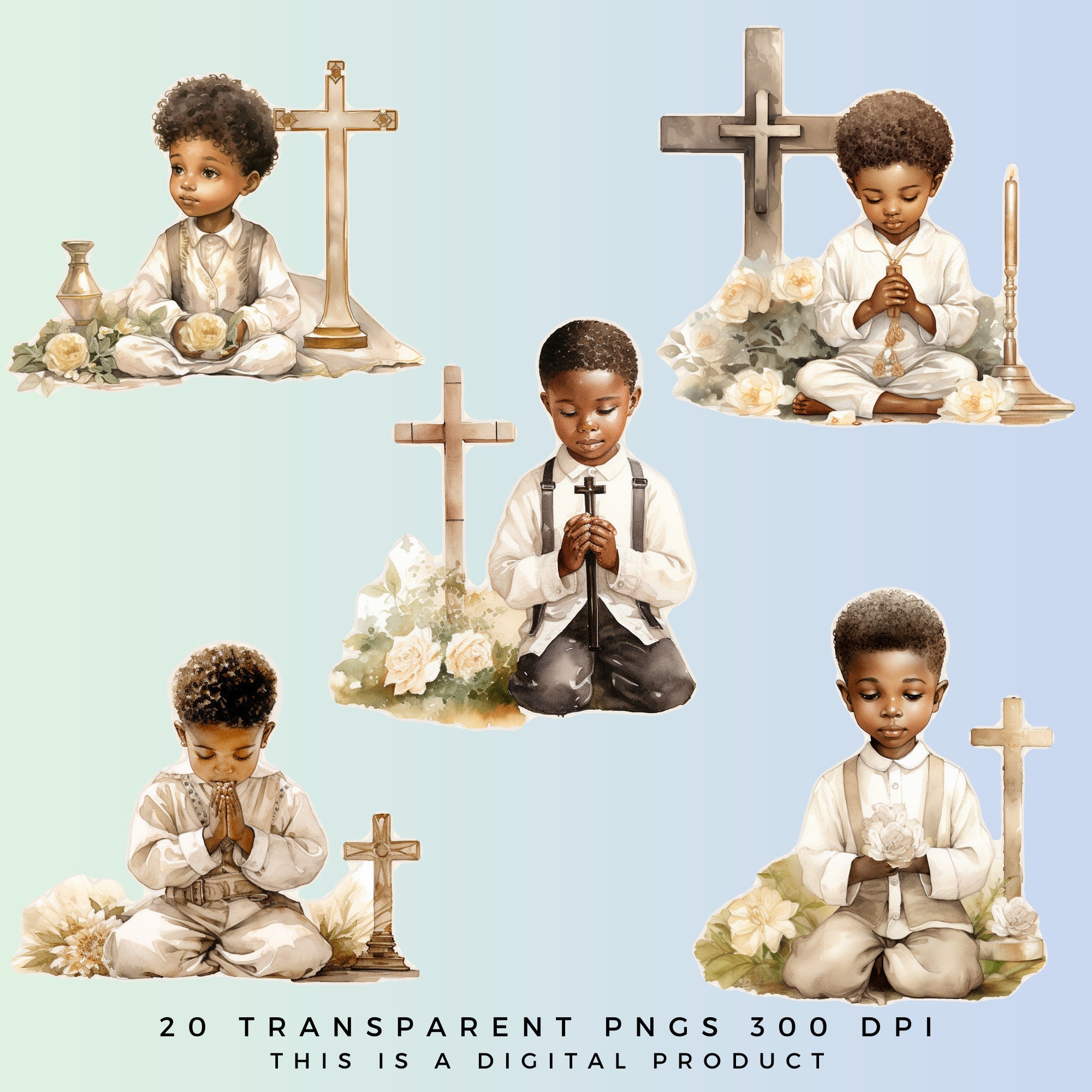 First Communion Boy Clipart Watercolor First Communion Religious ...