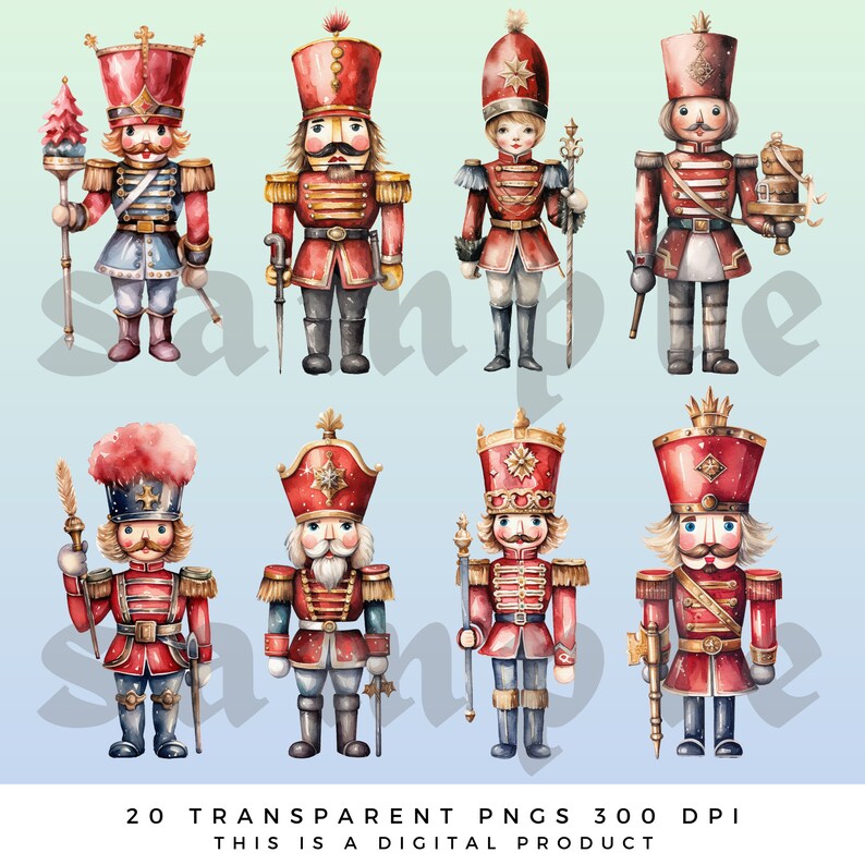 Nutcracker Clipart Christmas Clip Art Watecolor Clip Art for - Etsy