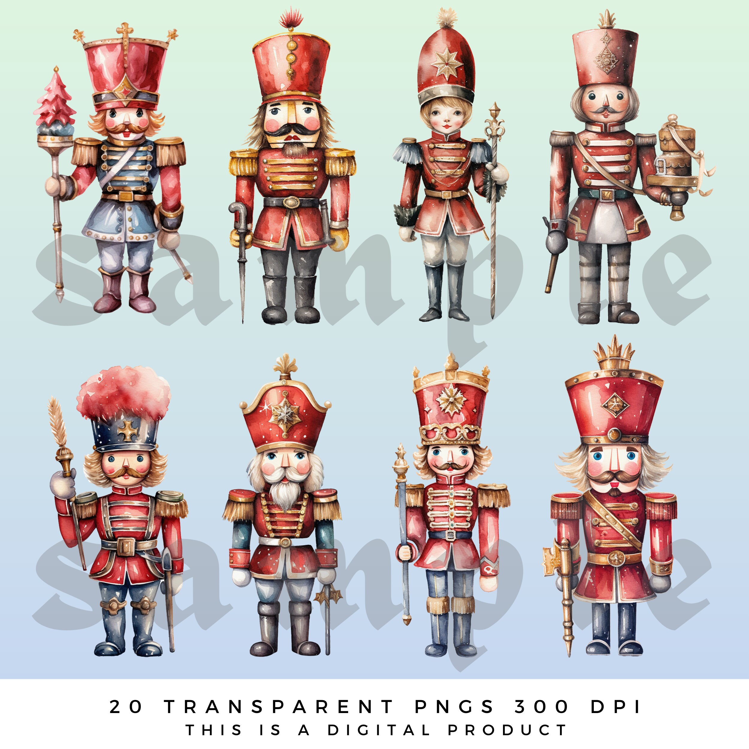 Nutcracker Clipart Christmas Clip Art Watecolor Clip Art for - Etsy