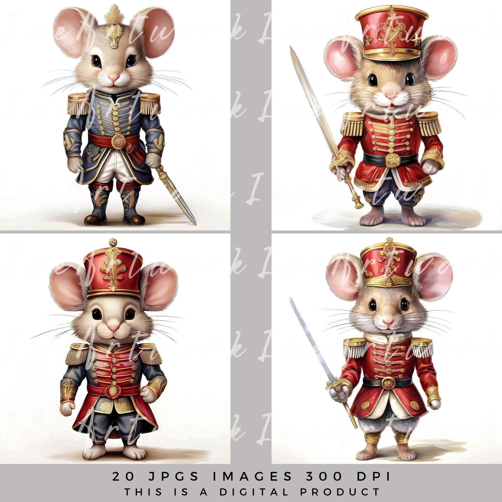 Mouse Nutcracker Clipart: Christmas JPG Bundle (digital Download) - Etsy