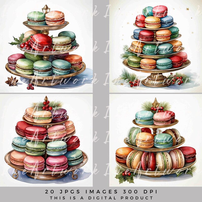 Christmas Macarons Clipart | Christmas Clipart | Food Clipart | High ...