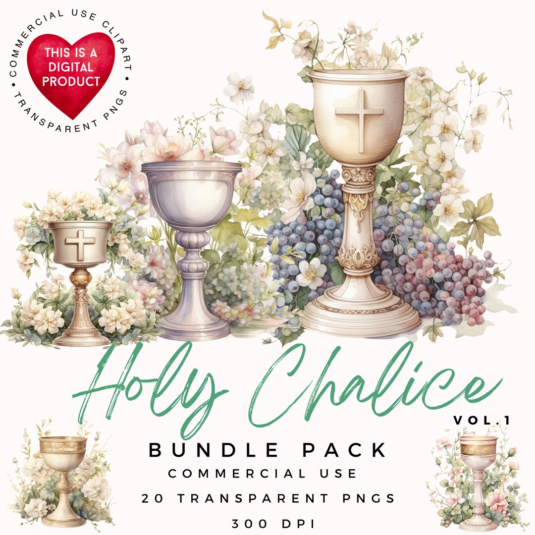 Holy Chalice Clipart | Watercolor Clipart | Religious Clipart | First ...