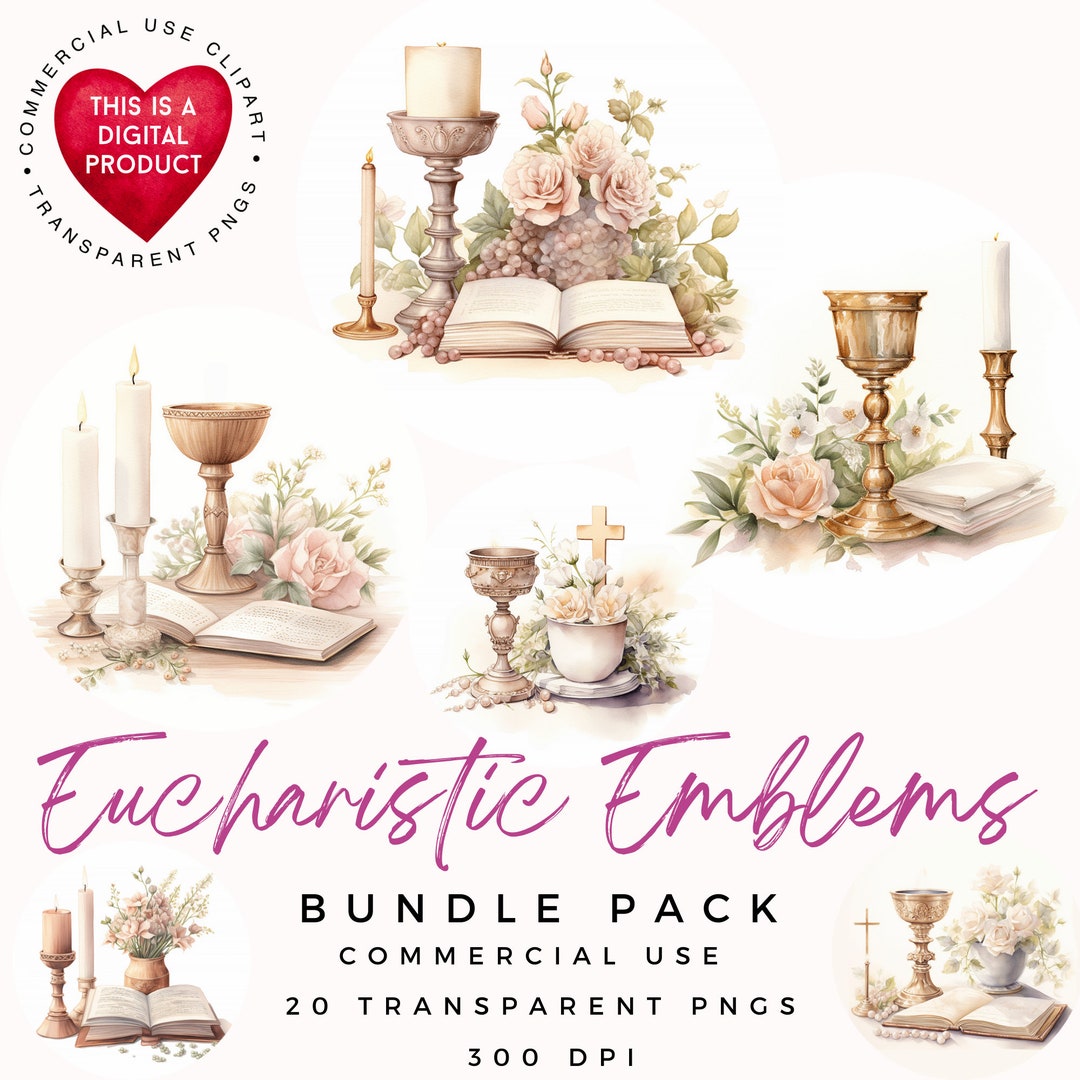 First Communion Clipart: Watercolor Religious Emblems (digital Download ...