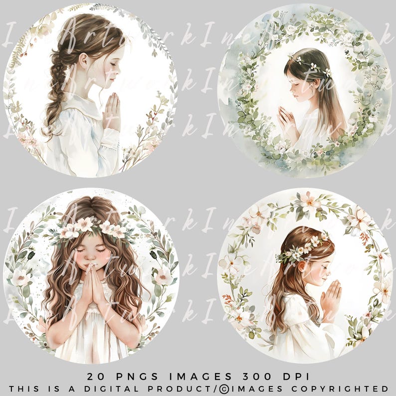 First Communion Girls Clipart | Religious Clipart | Holy Communion ...