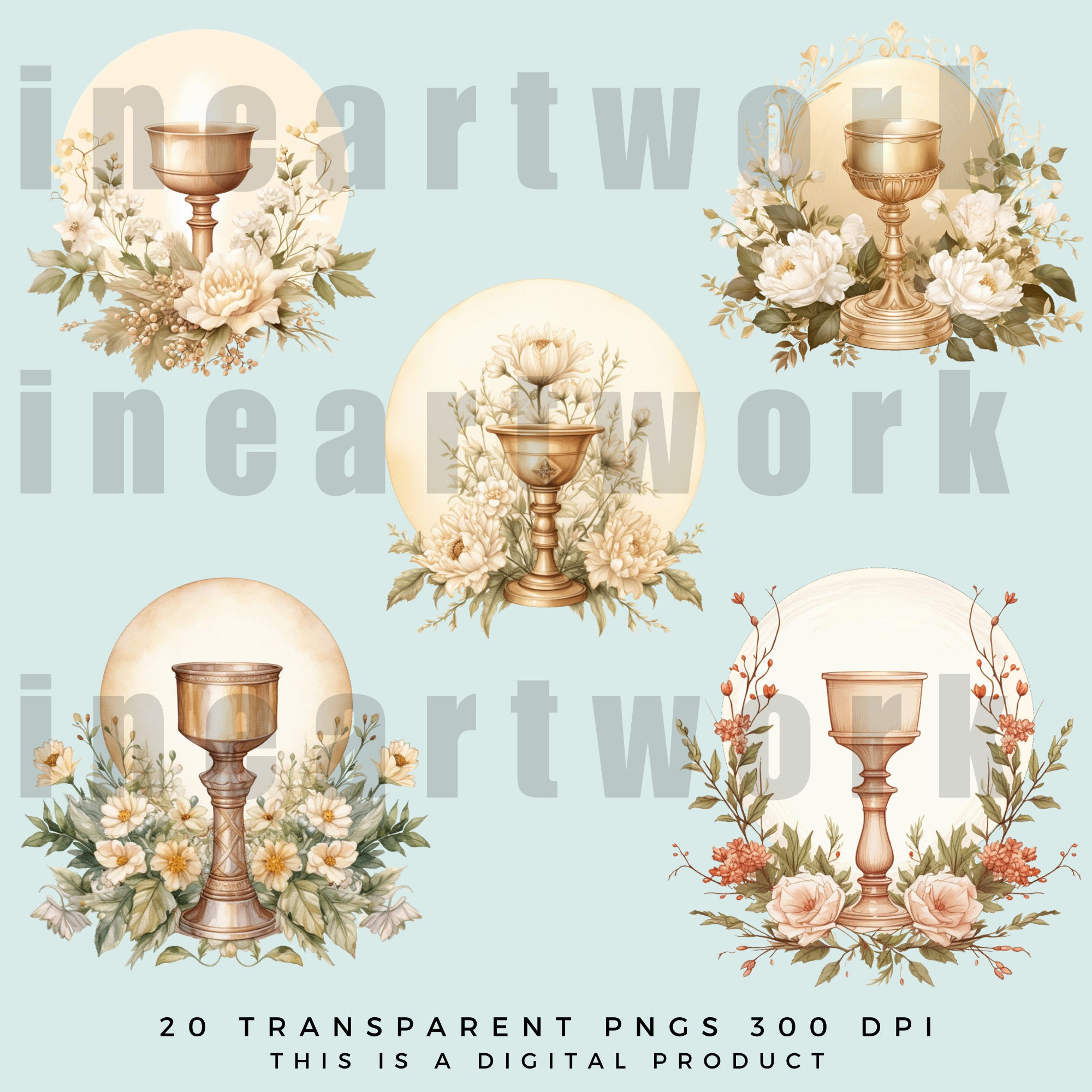 Holy Chalice Clipart First Communion Watercolor Religious Clipart Caliz ...