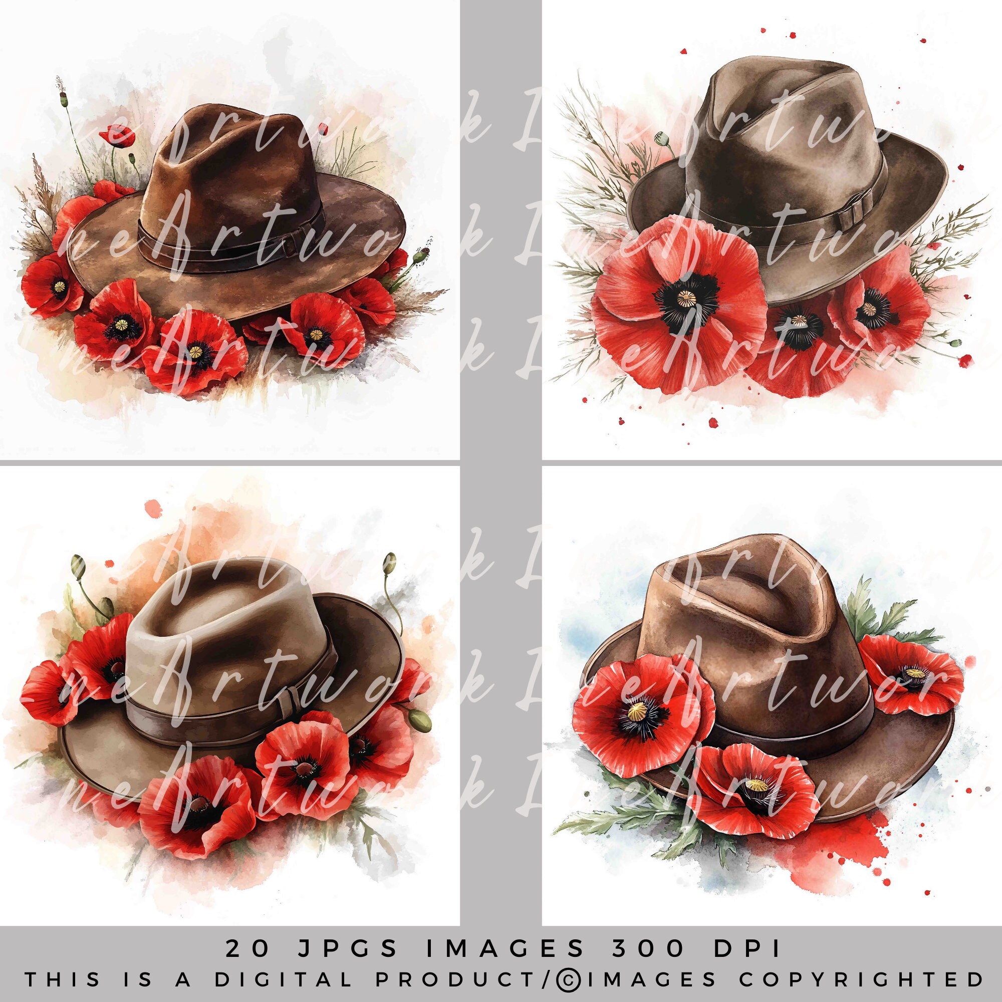Anzac Slouch Hat Clipart | Memorial Clipart | Veterans Day | Anzac Day ...