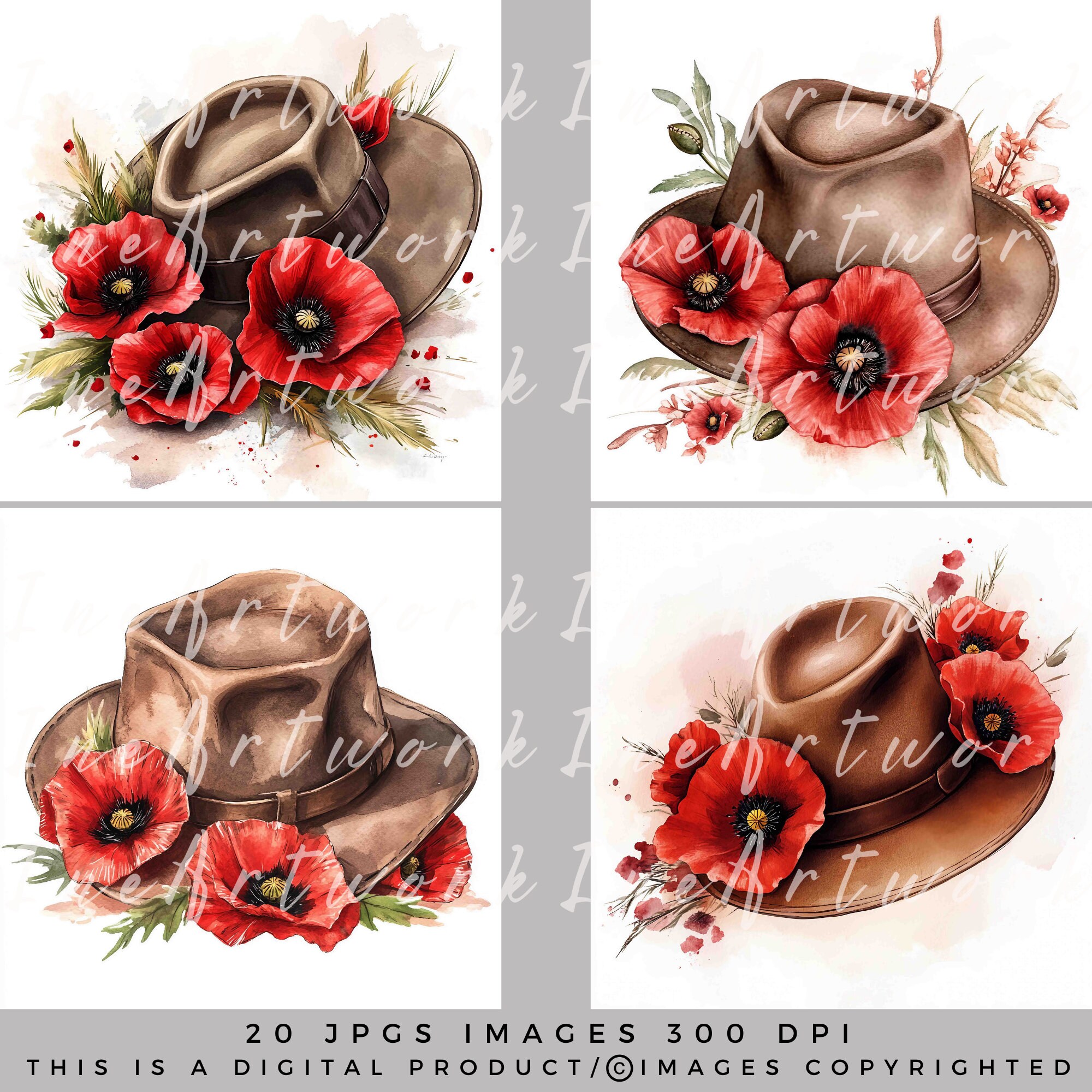 Anzac Slouch Hat Clipart | Memorial Clipart | Veterans Day | Anzac Day ...