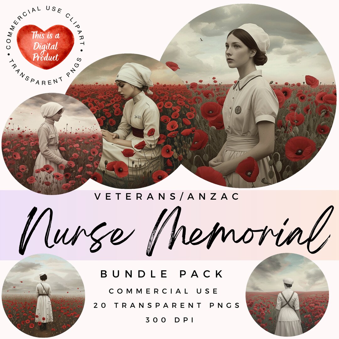 Nurse Veterans Day Anzac Day Memorial Vintage Clipart Retro Nurse ...