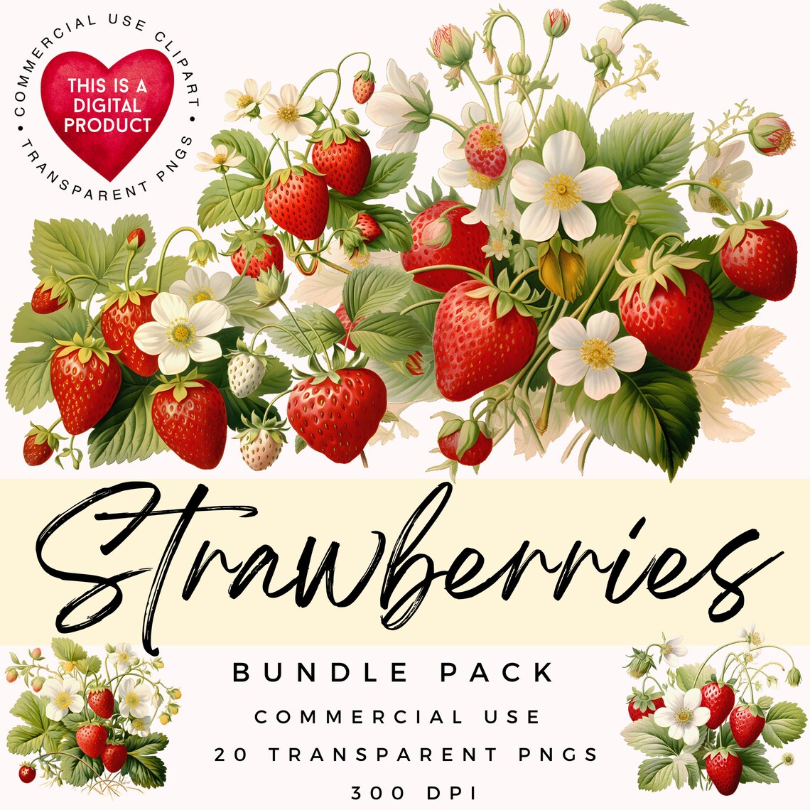 Strawberries Clipart Strawberry PNG Fruit Clipart Food Clipart ...