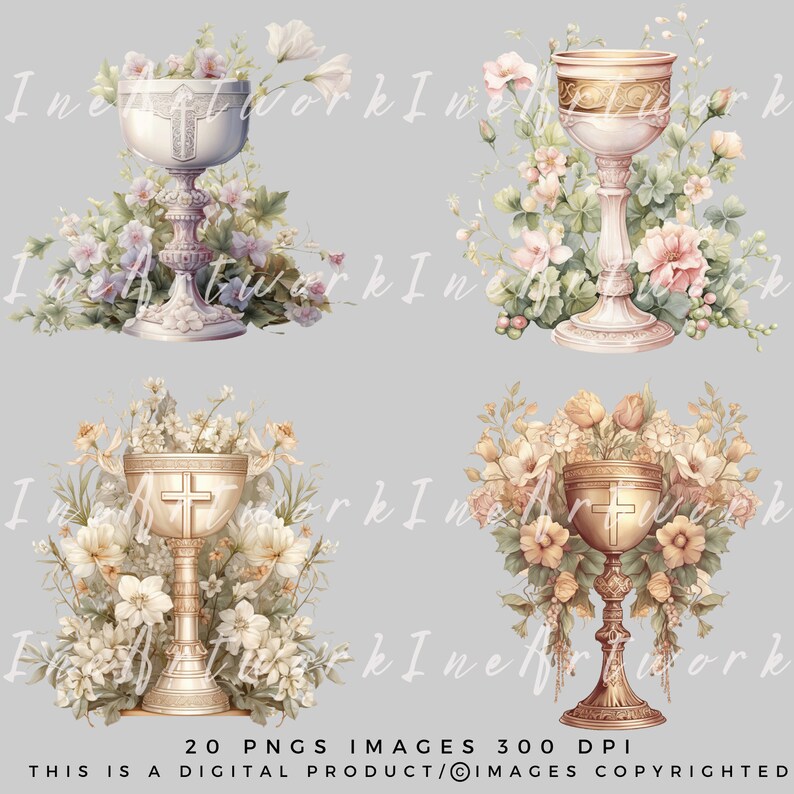 Holy Chalice Clipart | Watercolor Clipart | Religious Clipart | First ...