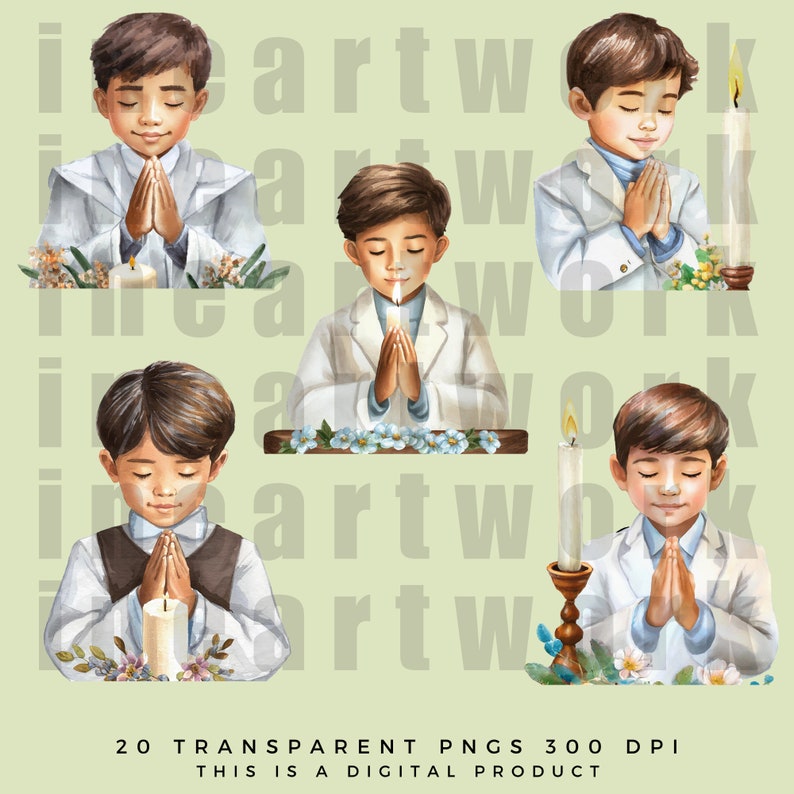 First Communion Clipart | 1st Communion Boy Clipart | Religious Clipart ...