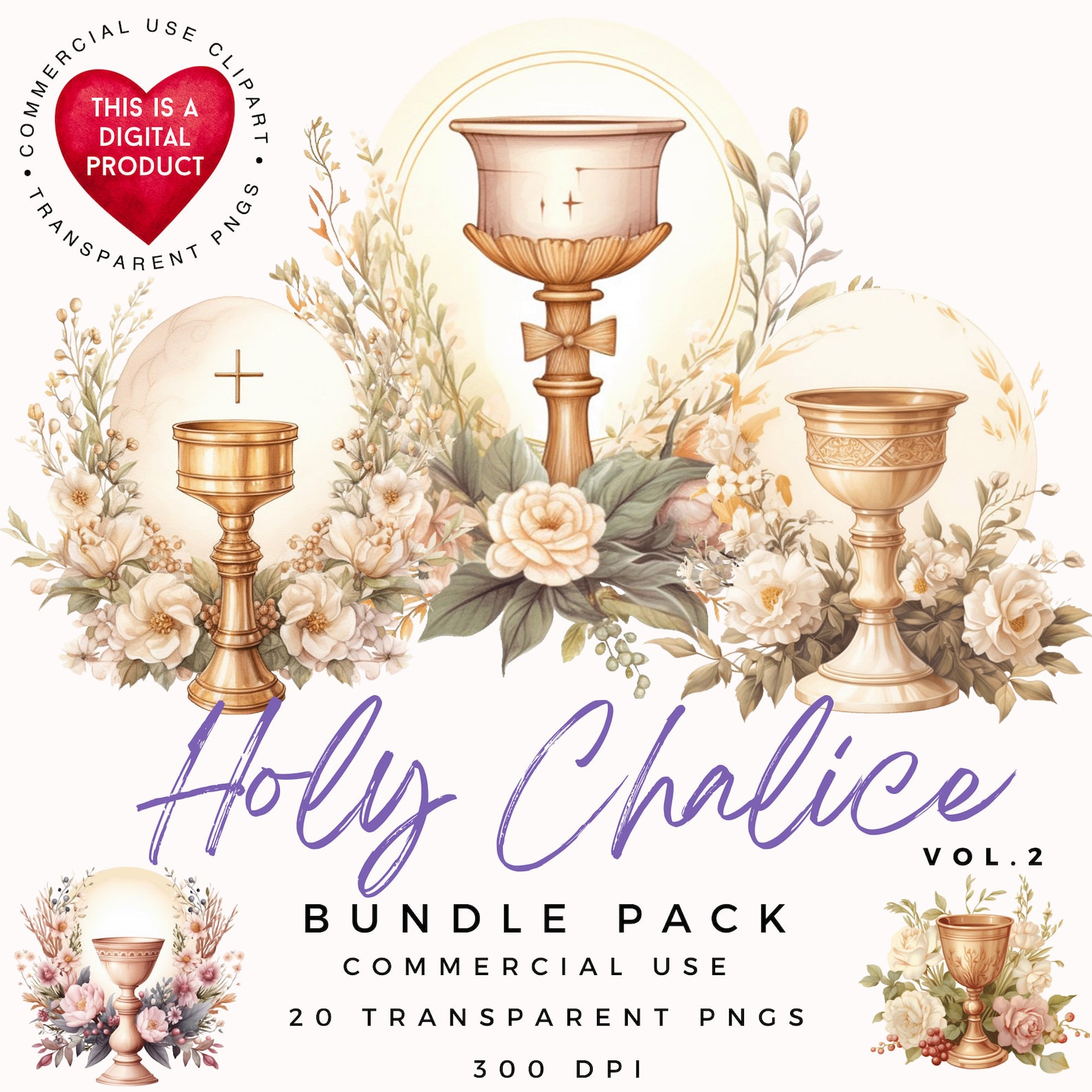 Holy Chalice Clipart First Communion Religious Clipart Religious ...
