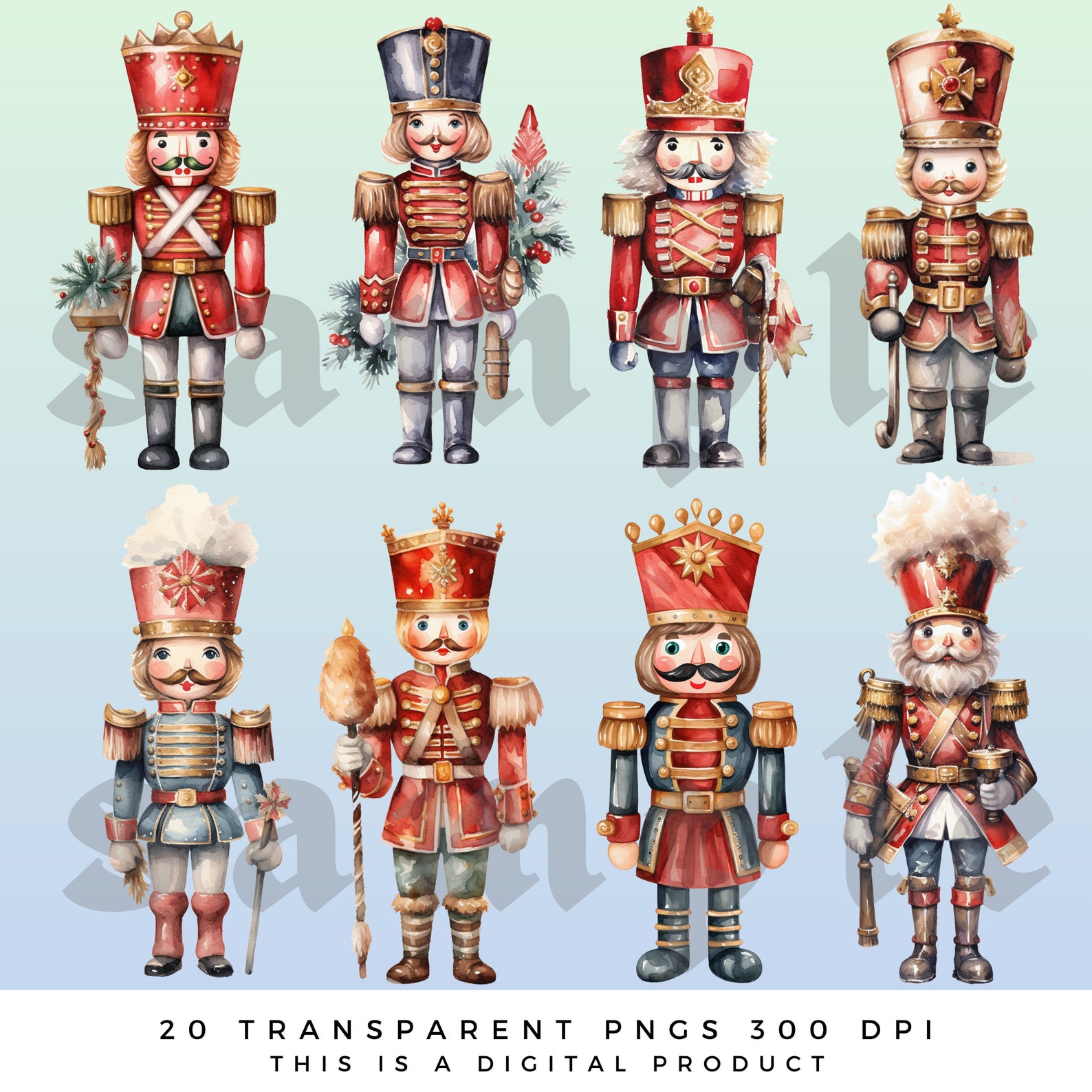 Nutcracker Clipart Christmas Clip Art Watecolor Clip Art for - Etsy