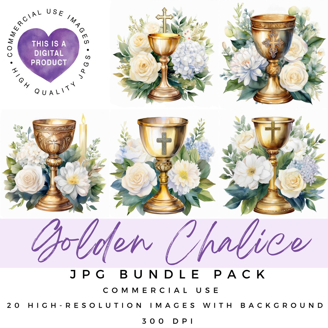 Golden Chalice Clipart | Religious Clipart | Fist Communion Clipart ...