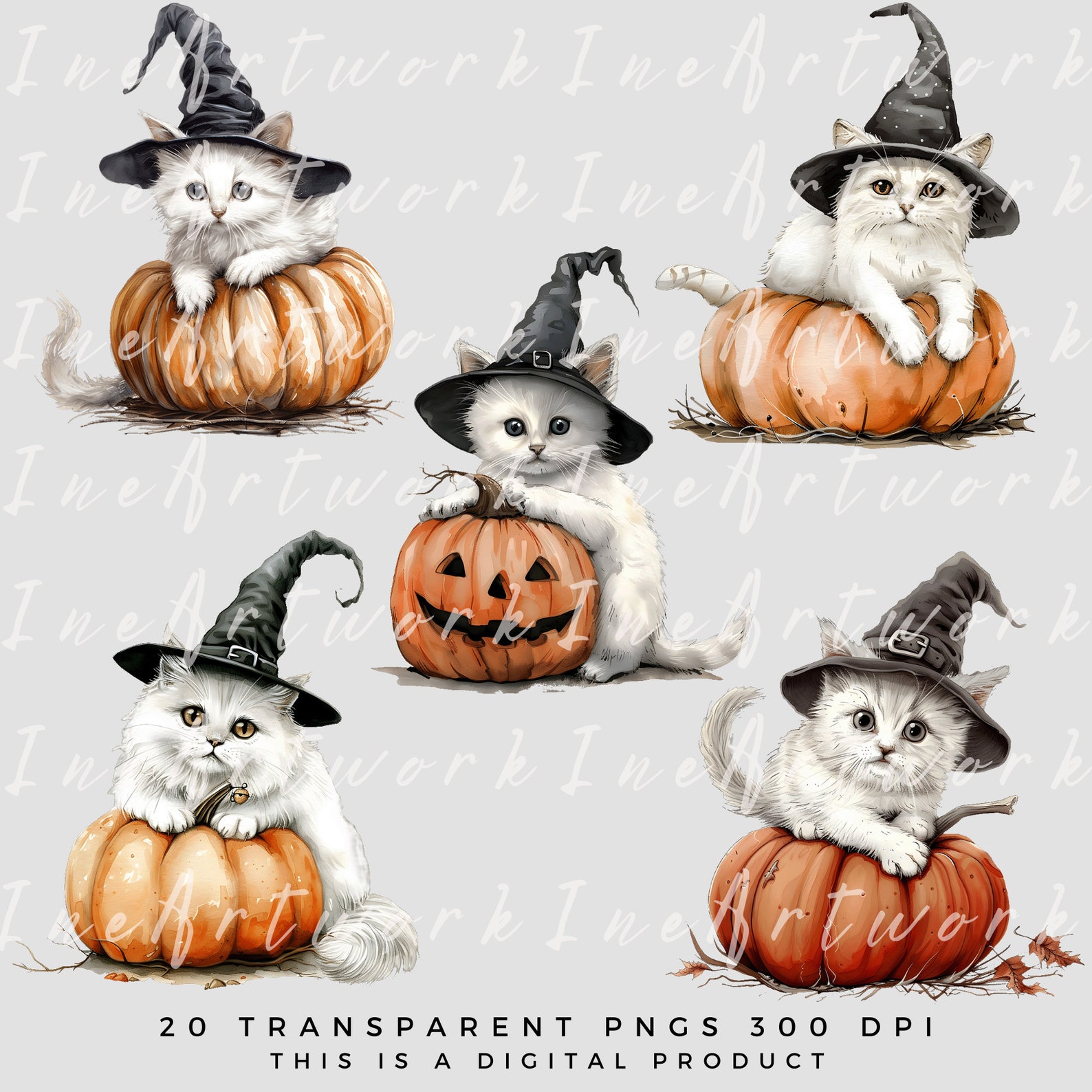 Wizard Kitten Clipart: Halloween PNG Bundle (digital Download) - Etsy
