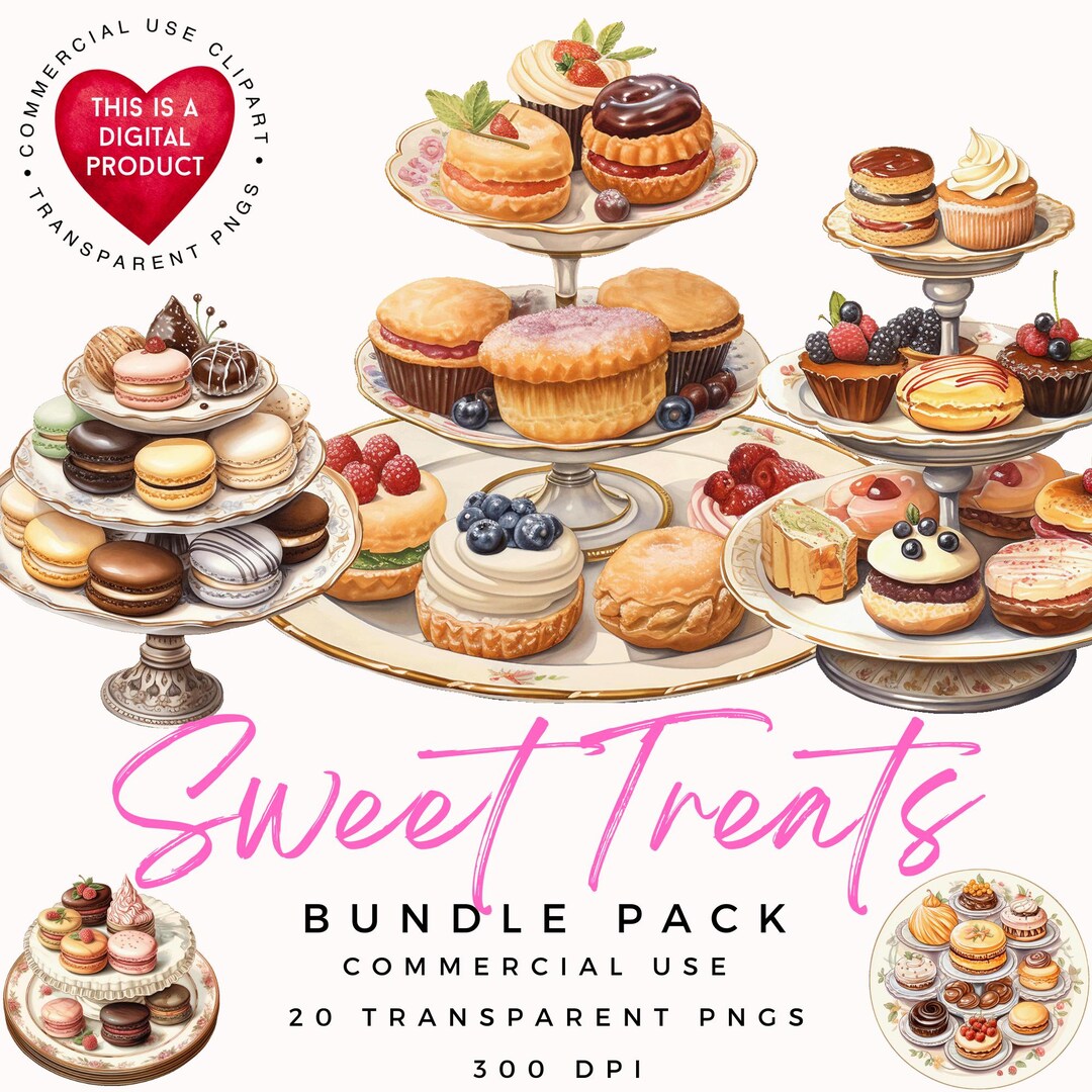 Sweet Treats Clipart | Food Clipart | High Tea Party | High Quality ...