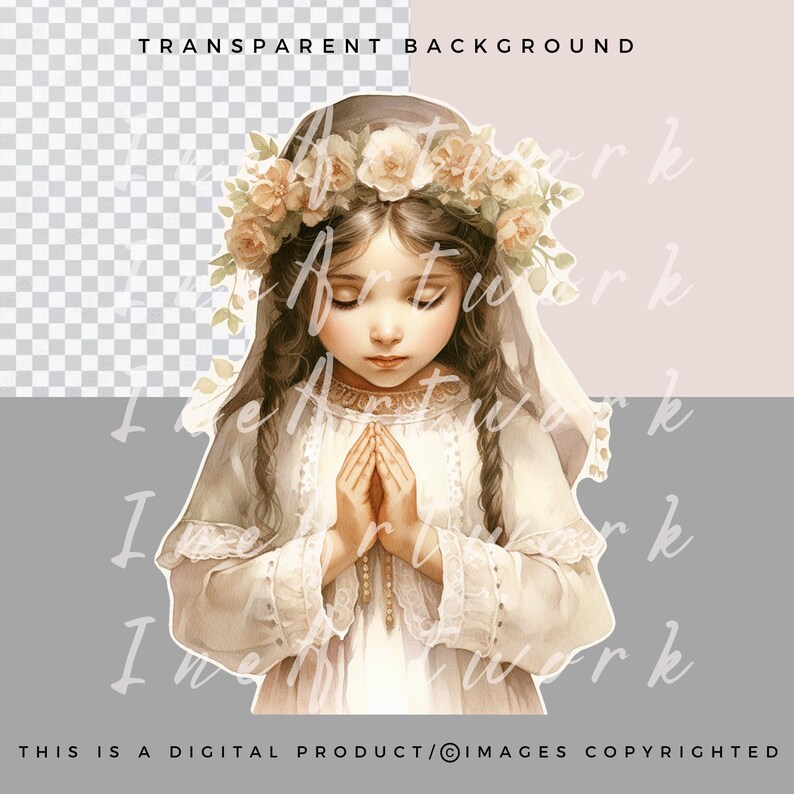 First Communion Girls Clipart | Religious Clipart | Holy Communion ...